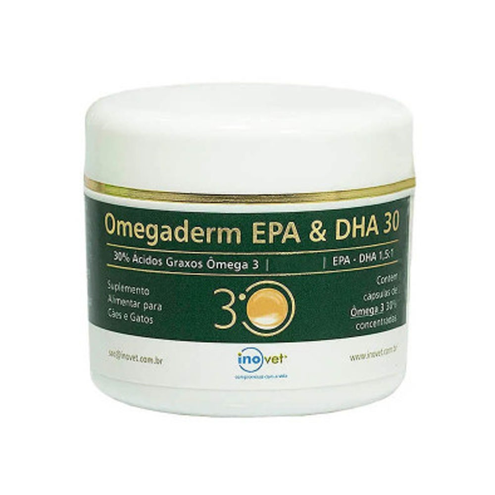 Omegaderm Inovet 30% 1000mg Epa E Dha Cães Gatos 30 Capsulas | Shopee ...
