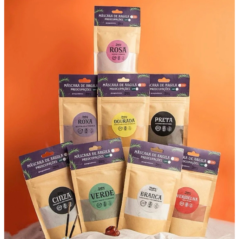 Argila Natural Skin Care kit com 3 escolha suas cores | Shopee Brasil