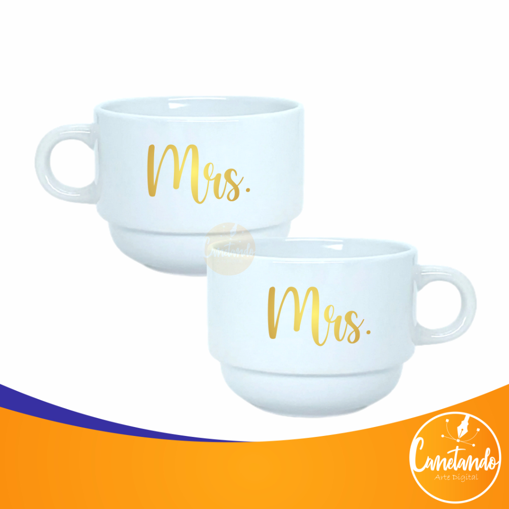 01 Xícara 150ml - Mr. ou Mrs. (Arte Casal - Conforme Anúncio) | Shopee Brasil