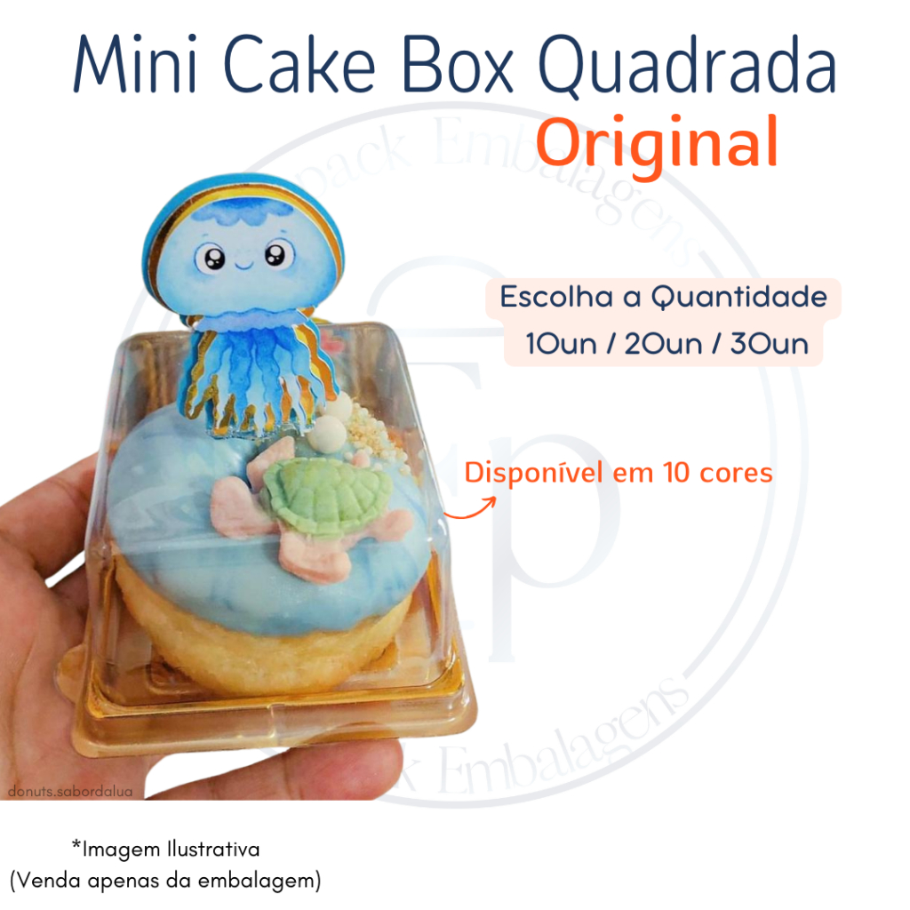 10 / 20 / 30 un de Embalagem para mini donuts - Mini Cake Box Quadrada ...