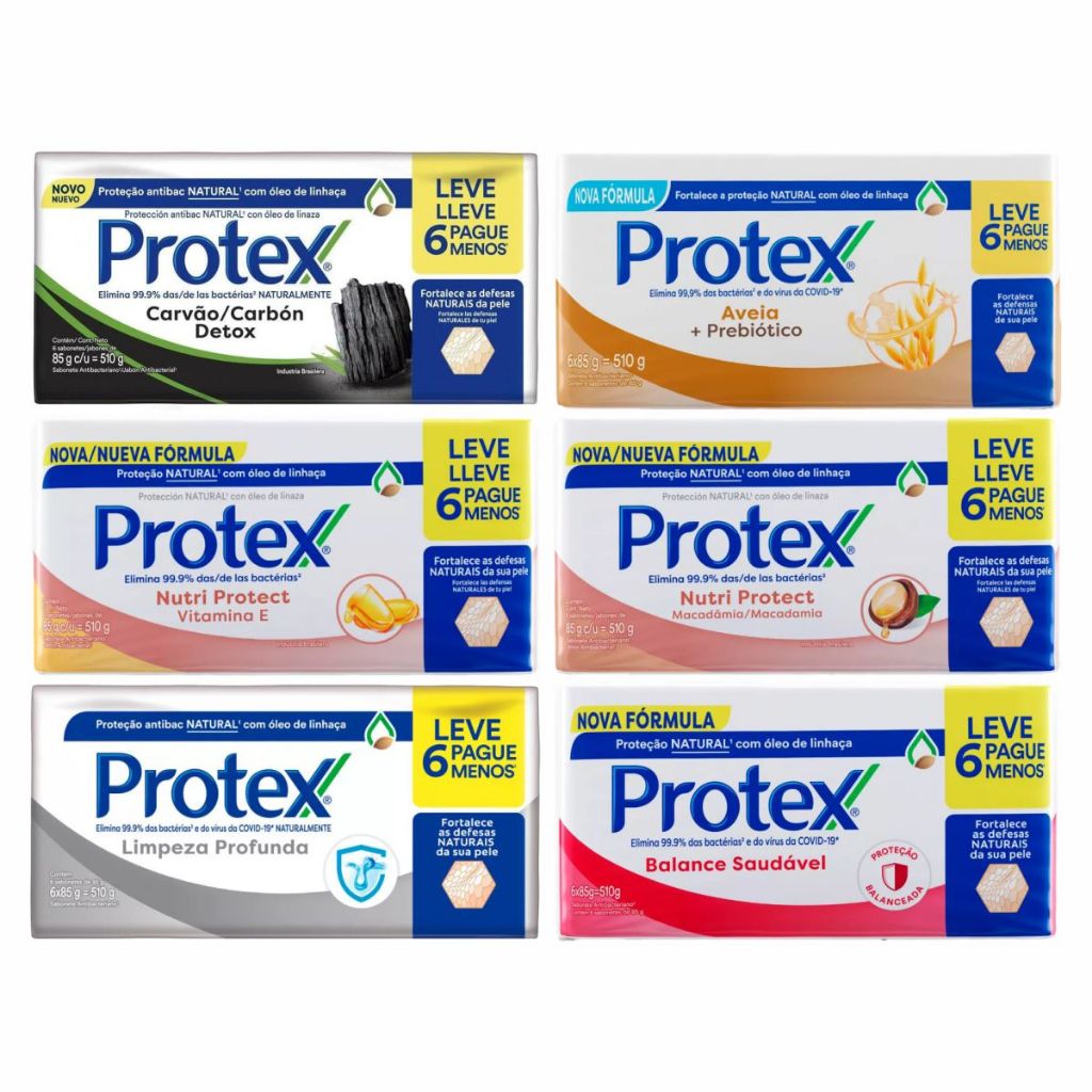 Kit 6 Sabonetes Protex A Escolher 85g | Shopee Brasil