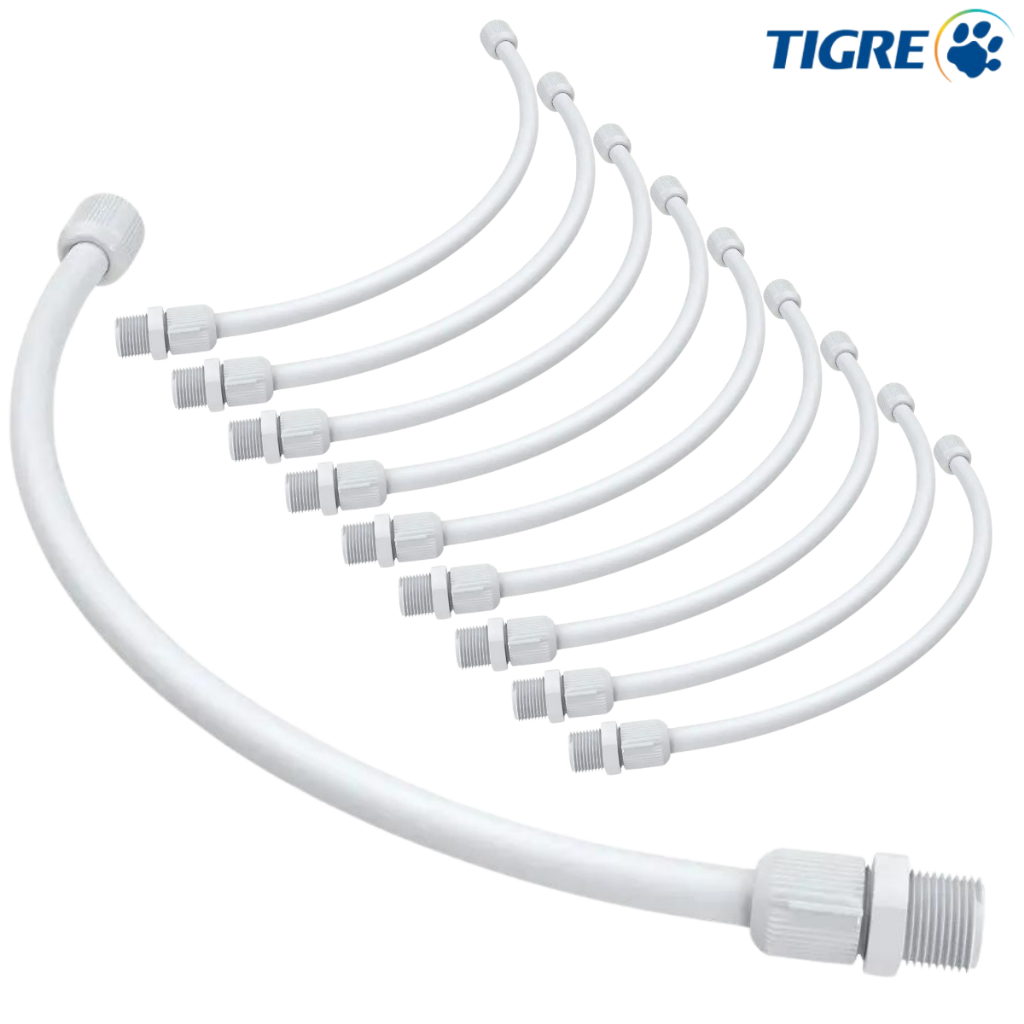 Kit 10 Engate Rabicho Flexível 1/2 PVC Tigre 40cm 50cm 60cm Tigre Caixa ...