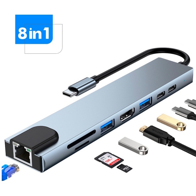 HUB USB C Tipo Splitter Para HDMI Thunderbolt 4K Docking Station ...