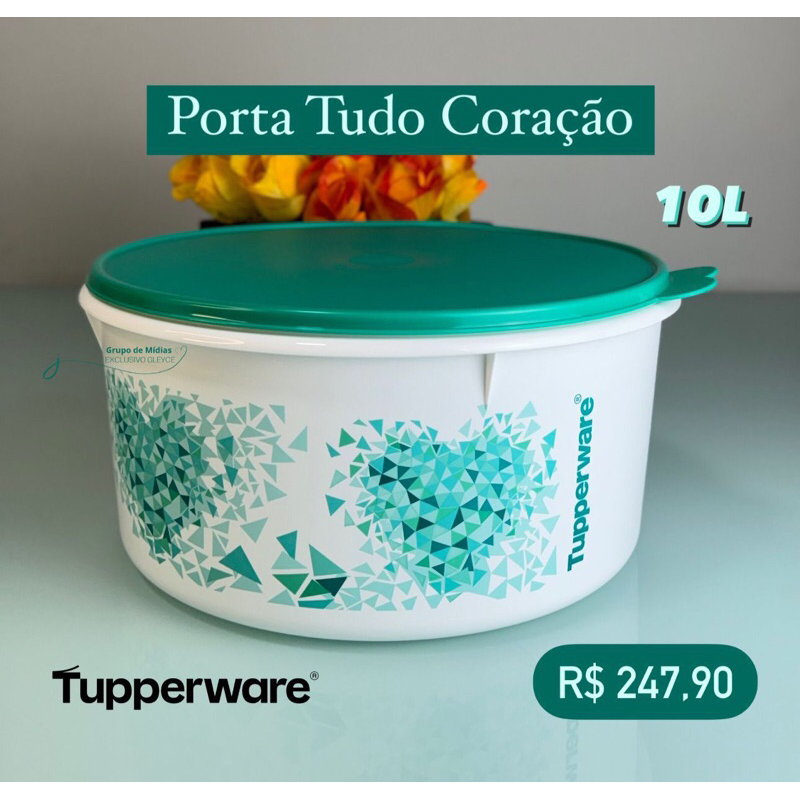 Tupperware Porta Tudo Coração 10 litros Tupperware Lançamento | Shopee ...