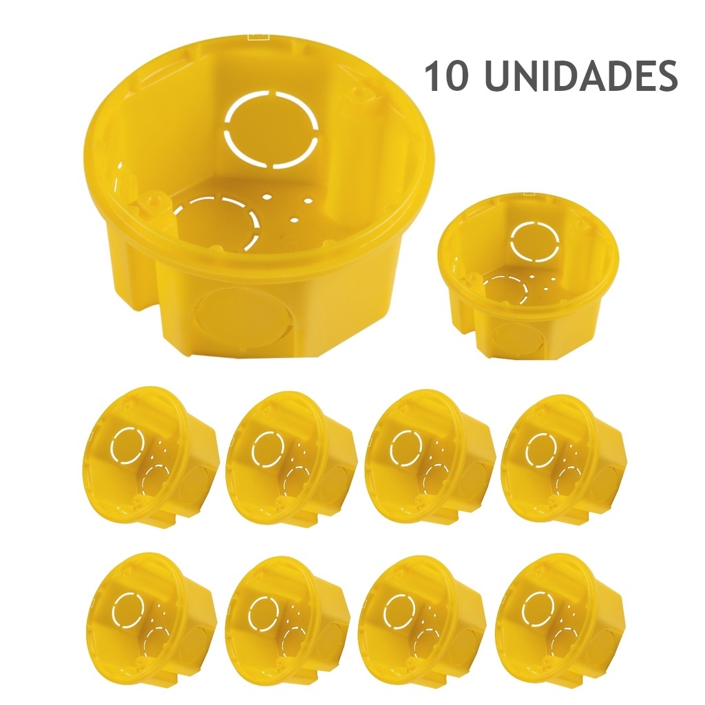 Kit com 10 Caixa de Luz 3x3 para teto Octogonal Amarelo Tramontina (original) | Shopee Brasil