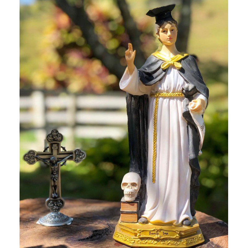 Imagem Santo Ivo Resina Importada Padroeiro dos Advogados | Shopee Brasil