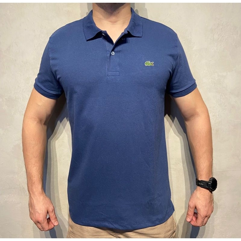 Camiseta polo piquet Jacare azul | Shopee Brasil