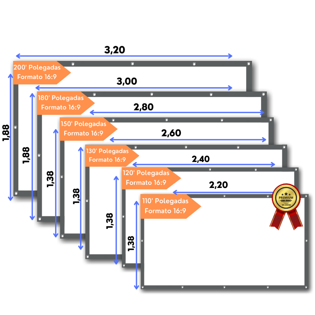Tela de Projeção Em vinil PVC com Bordas e ilhós fixado Fazemos o ...