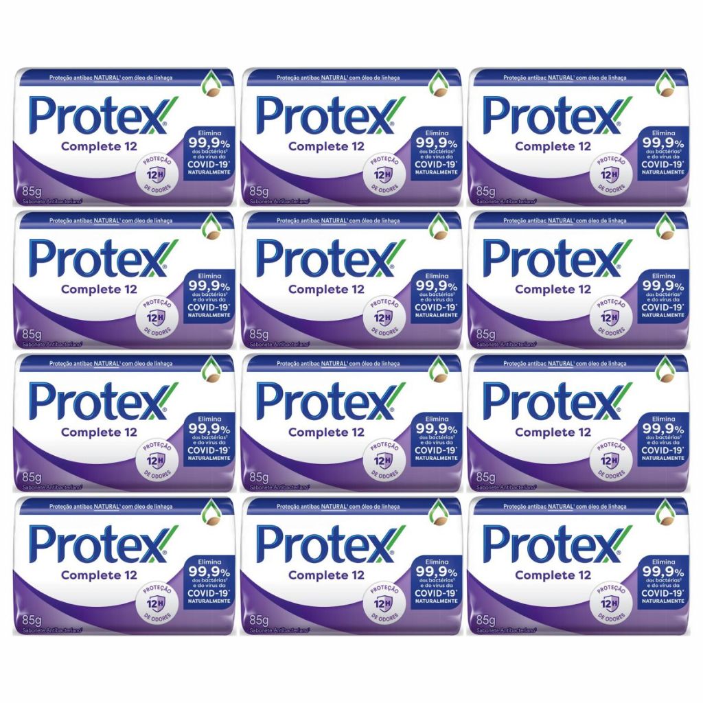 Kit 12 Sabonetes em Barra Protex Complete 12 85g | Shopee Brasil