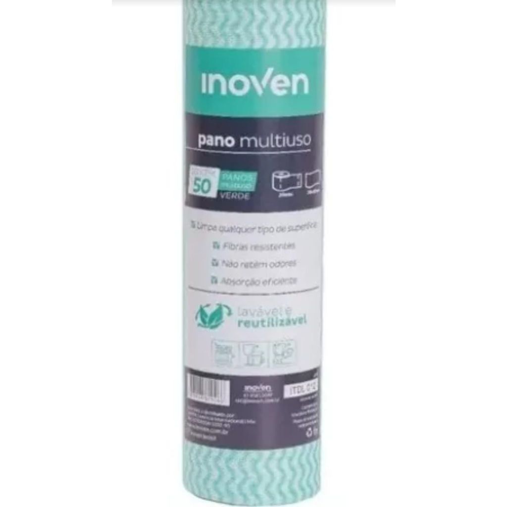 Pano Multiuso Inoven Tipo Perfex 50 Panos com 25 Metros | Shopee Brasil
