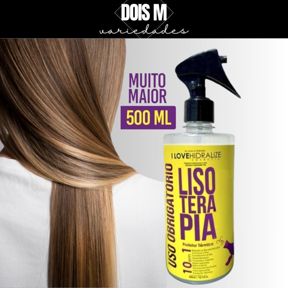 Protetor Térmico Spray10 em 1 Defrizante Capilar Lisoterapia Finalizador Liso Extremo 500 ML ...