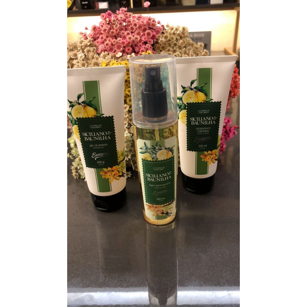 Kit Siciliano & Baunilha Avatim com Hidratante Corporal, Body Splash e ...