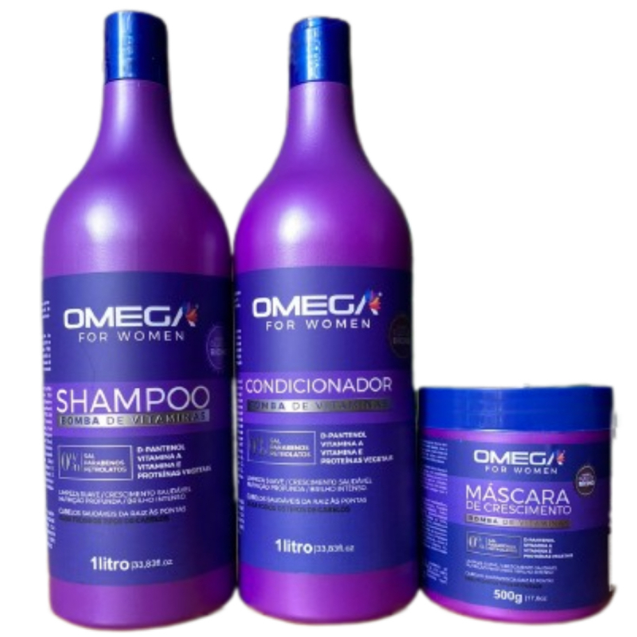 Kit Capilar PROFISSIONAL Bomba de Vitaminas Shampoo Condicionador 1 ...