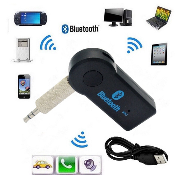 Receptor Bluetooth P2 Música Chamada Som Carro Adaptador 3.5mm Sem Fio ...