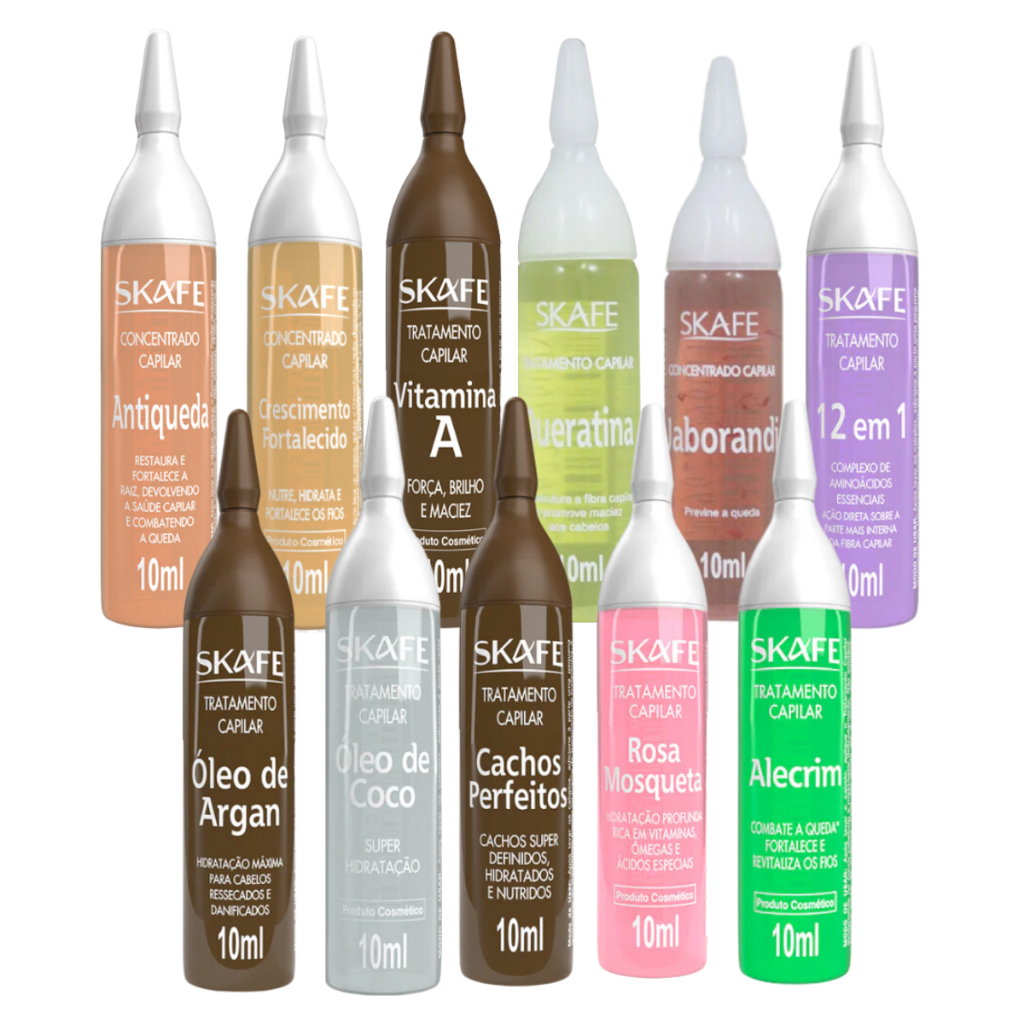 Tratamento Capilar Skafe Ampola 10 ml ( Escolha a sua ) | Shopee Brasil