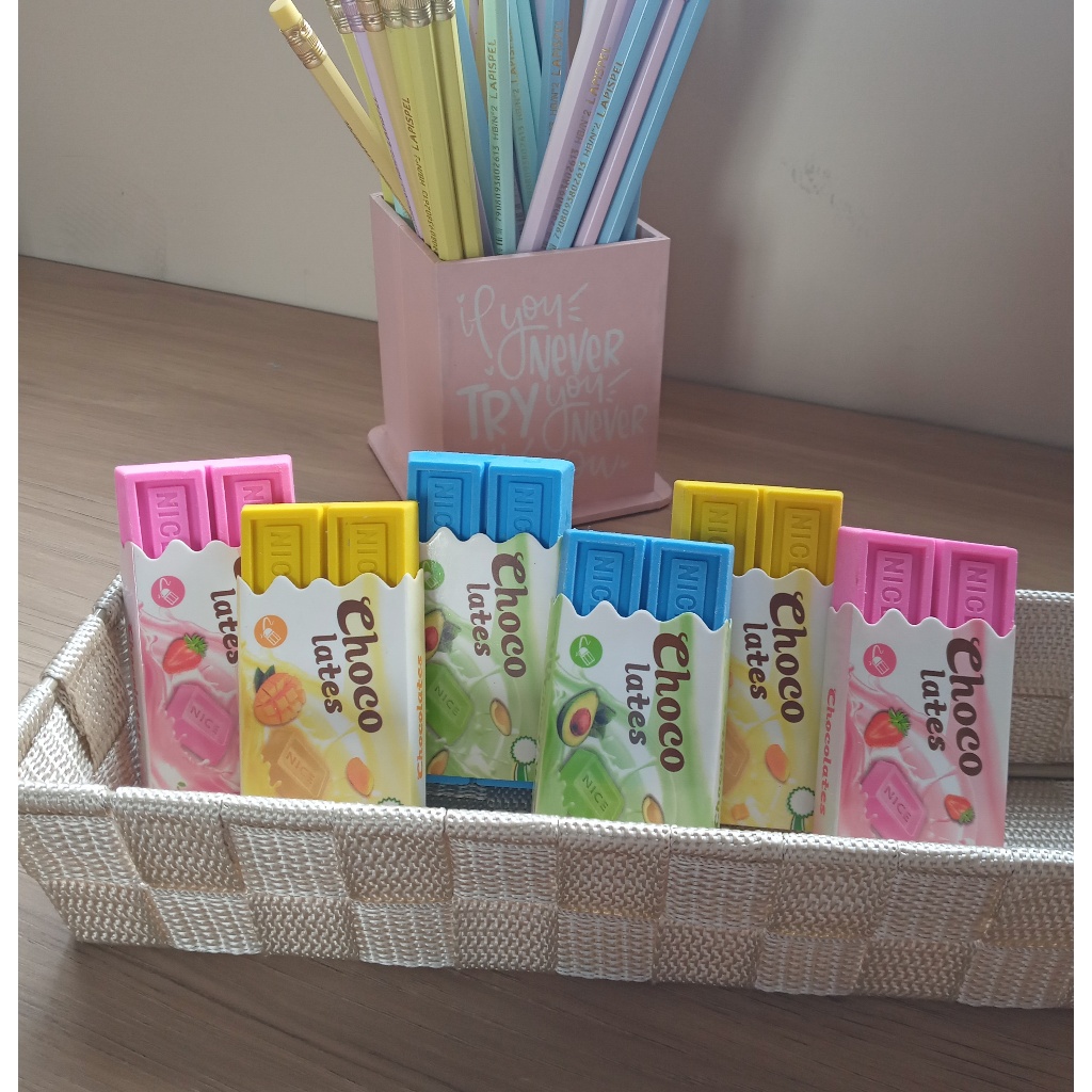 Borrachas Em Formato Barra De Chocolate Com Design Criativo | Shopee Brasil