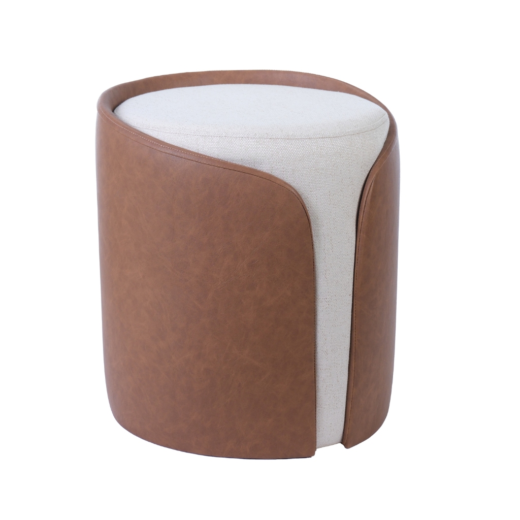 Puff Suit Pufe Decorativo Linha Alta Courino e Linho Banqueta Moderna ...