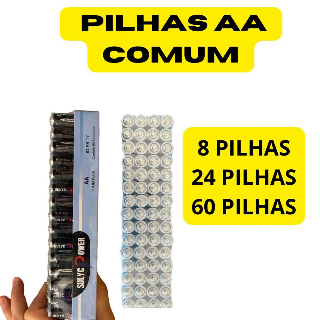 Pilha AA Caixa Com 60 Unidades AAA Pilhas Comum Segma Kit De 40 30 24 ...