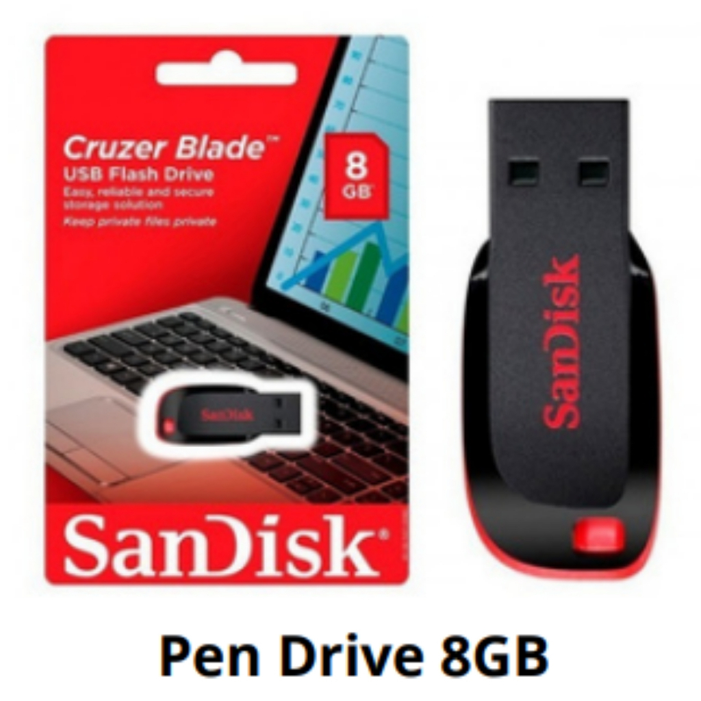 Pendrive Scandisk USB 2.0 Cruzer Blade 8gb 16gb 32gb 64gb 128gb backup ...