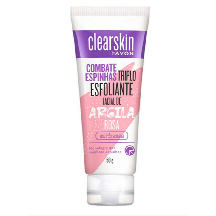 Máscara Facial Avon Clear Skin Argila Rosa Esfoliante 50g | Shopee Brasil