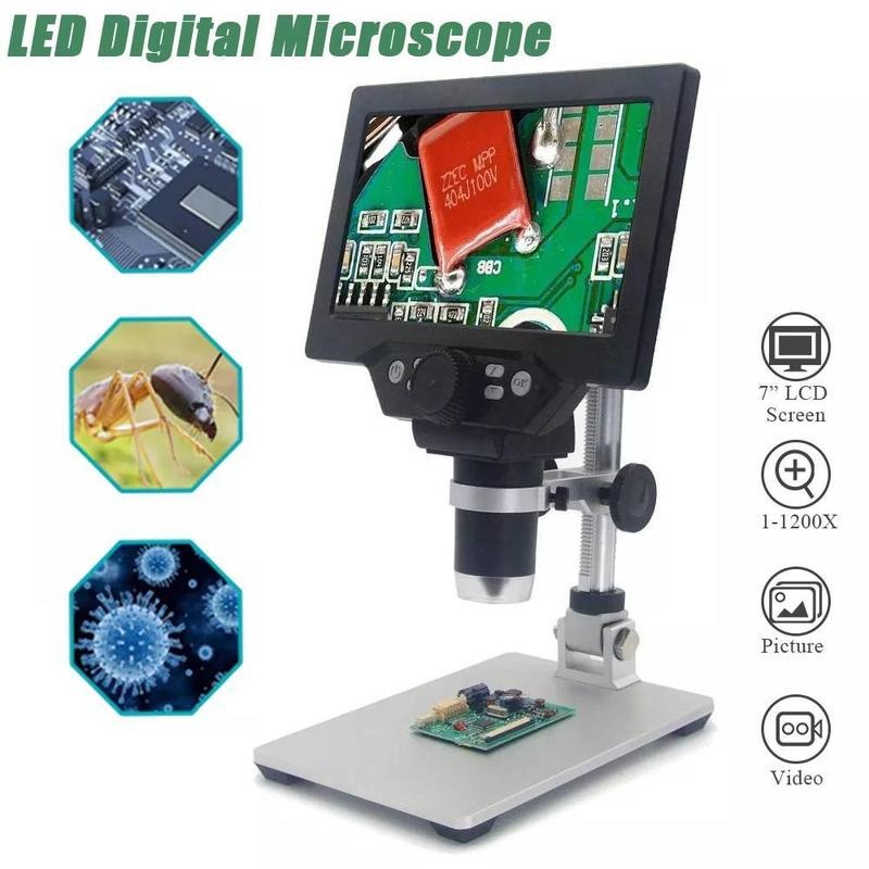 Micróscópio Eletrônico Digital 12MP / 7 Polegadas Com Display Lcd 1 ...