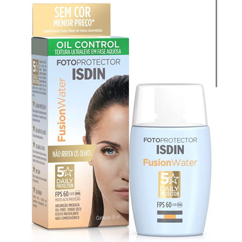 Protetor Solar Facial ISDIN Fusion Water 5 Stars FPS 60 TONALIDADES - 50ml | Shopee Brasil