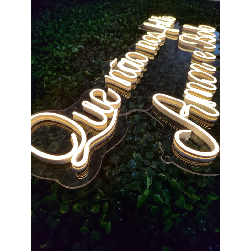 letreiro neon Led personalizado sua marca logo frase brilhoso luminoso ...