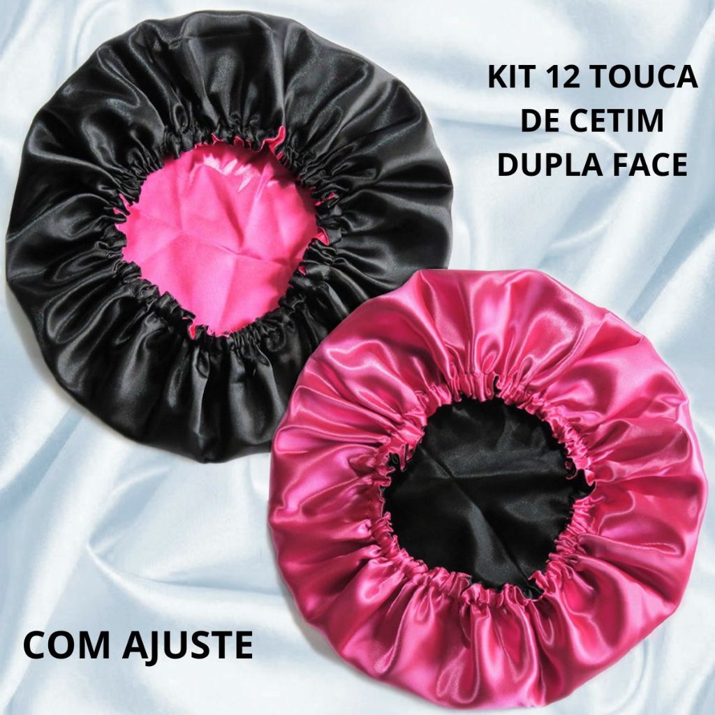 KIT 12 TOUCA DE CETIM DUPLA FACE \ TOCA DE CETIM COM AJUSTE | Shopee Brasil