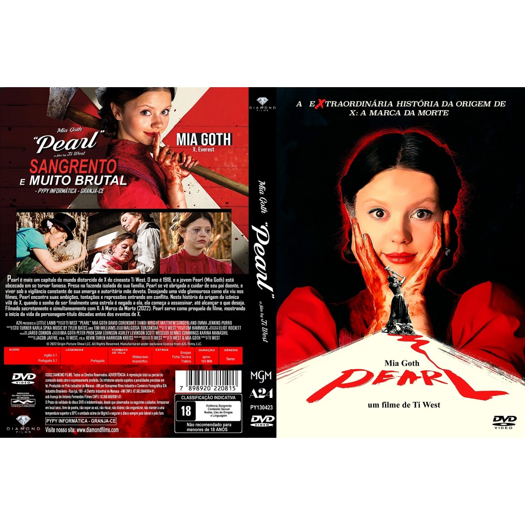 DVD Pearl: Uma História de Origem X 2022 HD1080p | Shopee Brasil