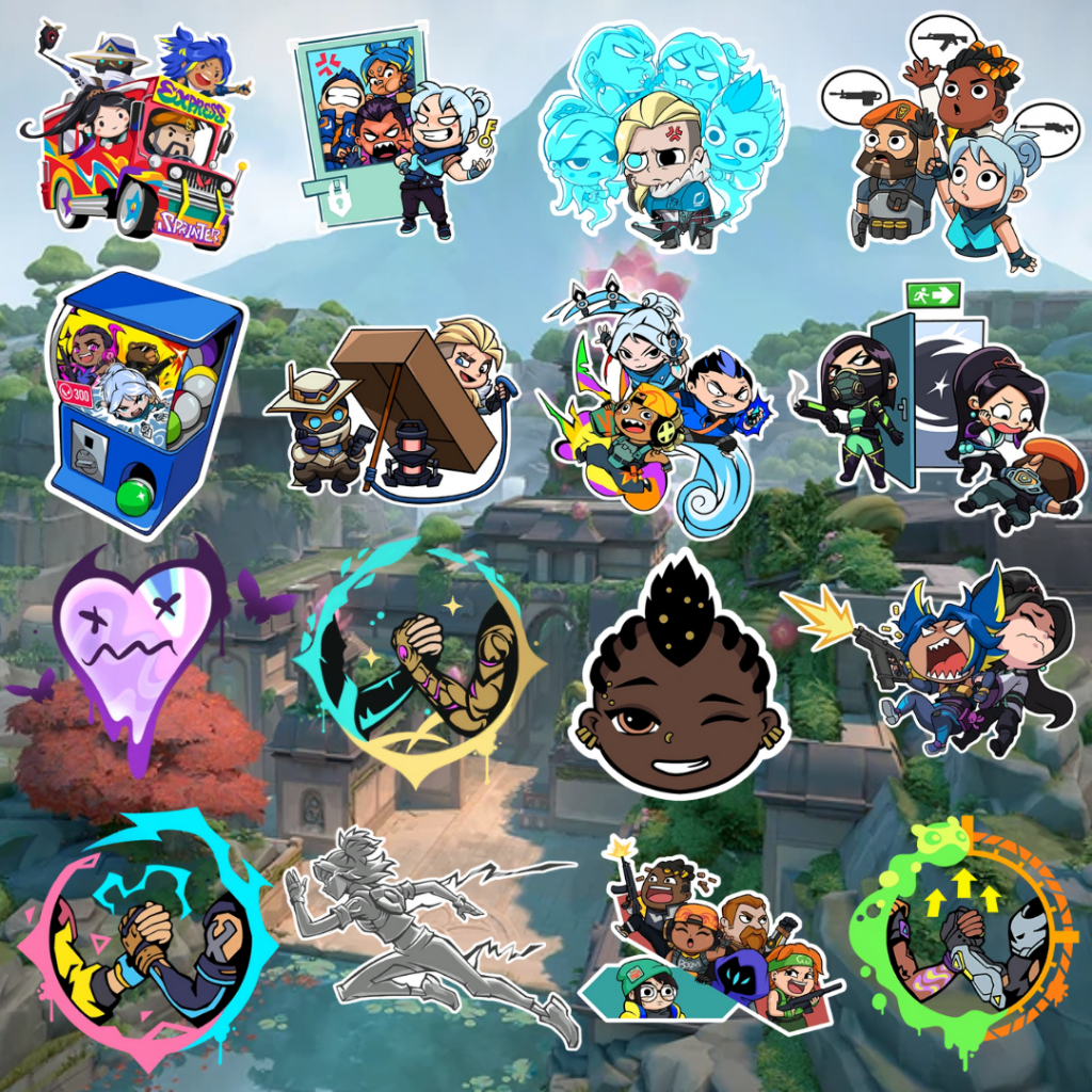 VALORANT Kit com 16 Adesivos "VINIL" Stickers | Shopee Brasil