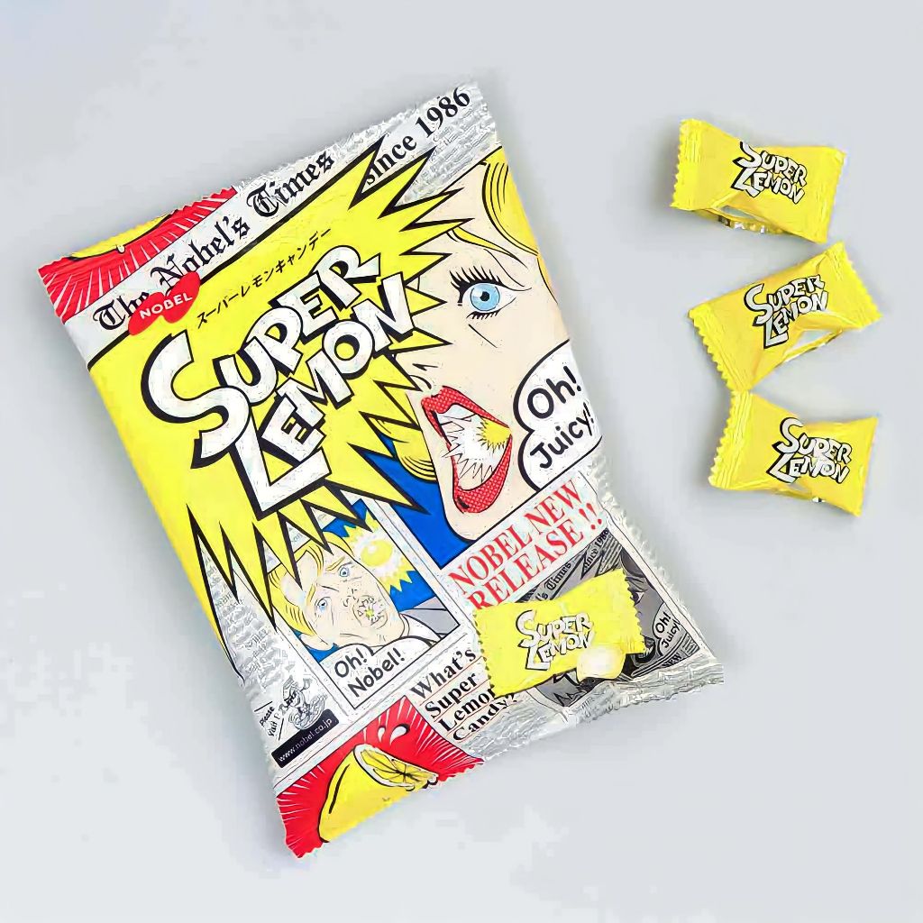 Bala Azeda Super Lemon Sabor Cola ou Soda e Limão Japão Nobel - 40g (8 ...