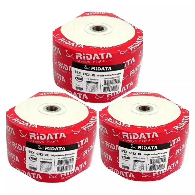 100 CD-R PRINTABLE RIDATA 80 minutos 52X ID RITEK | Shopee Brasil