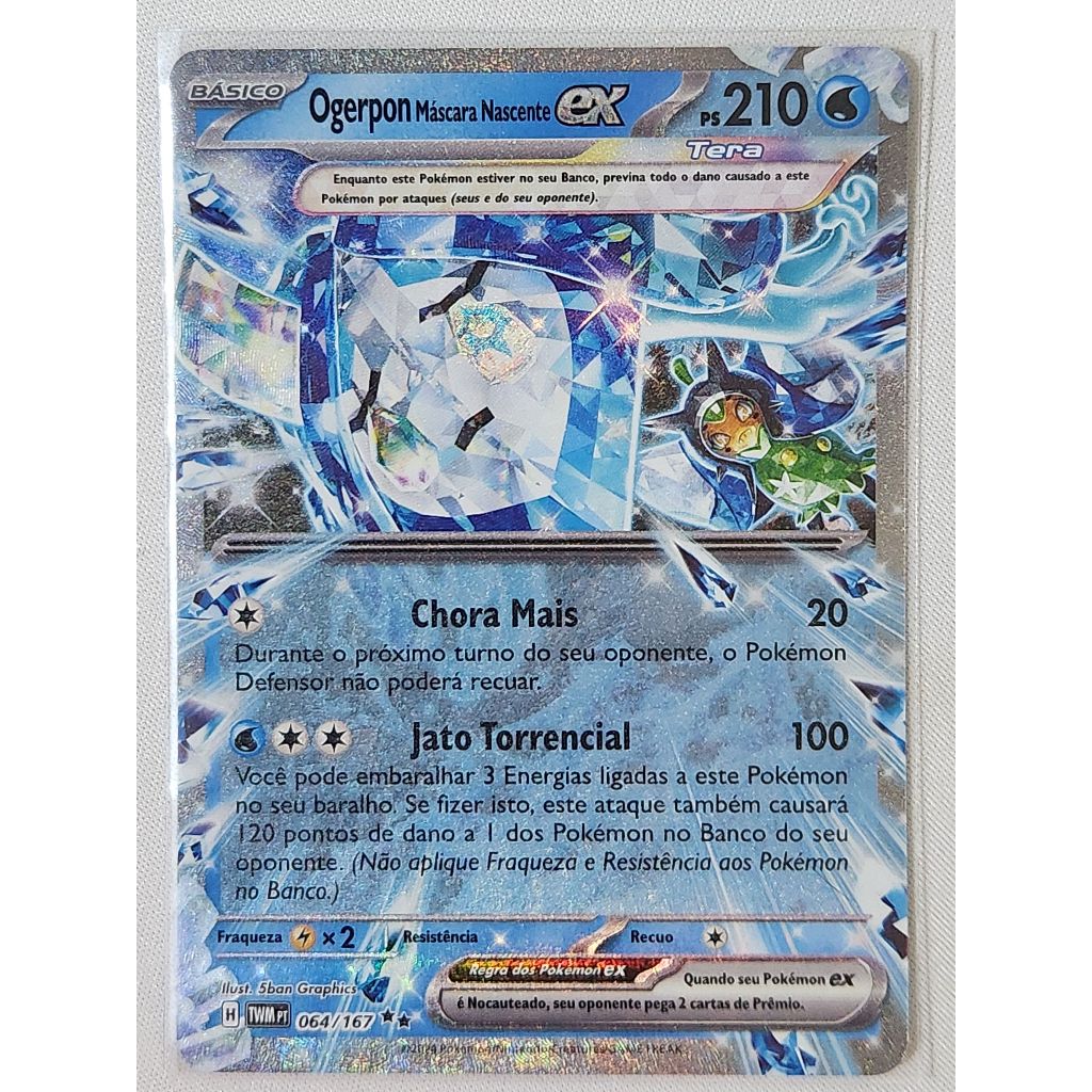 Carta Pokemon Ogerpon Máscara Nascente ex (064/167) TWM | Shopee Brasil