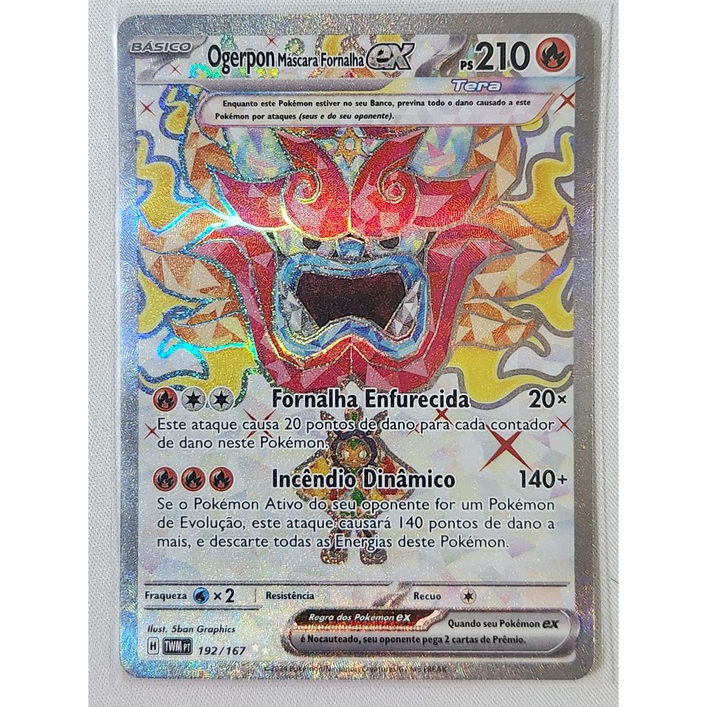 Carta Pokemon Ogerpon Máscara Fornalha ex (192/167) TWM | Shopee Brasil