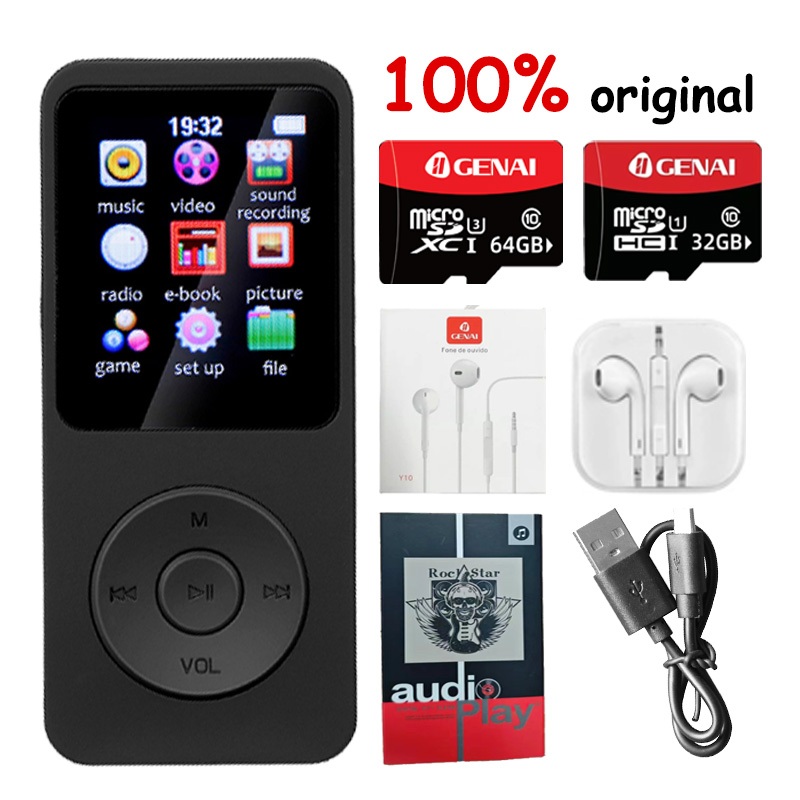 Bluetooth 5.0 MP3 MP4 Player HIFI Music Speakers Sport MP4 Media FM Leitor De Rádio Voz Ebook ...