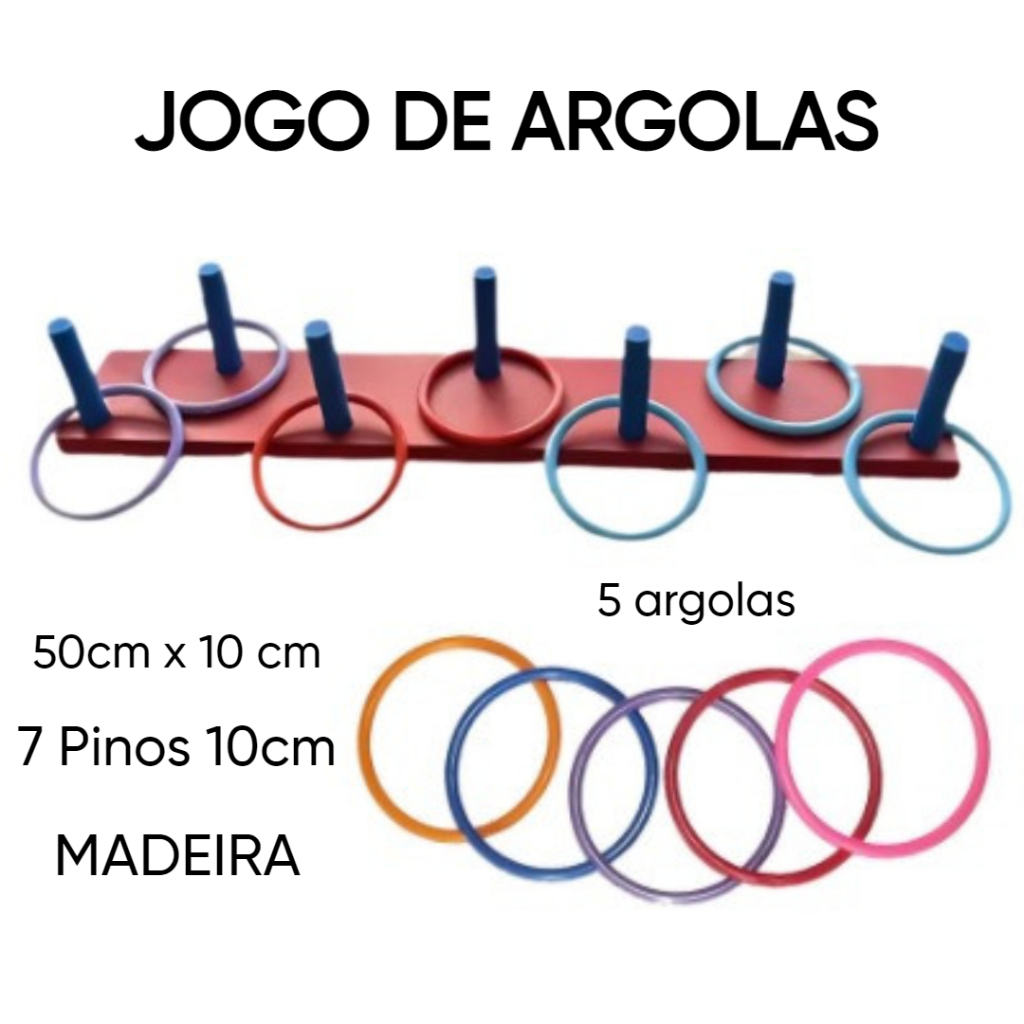 Jogo Argolas Acerte o Alvo Pino +Argolas Gincana Festa Junina Brinquedo ...