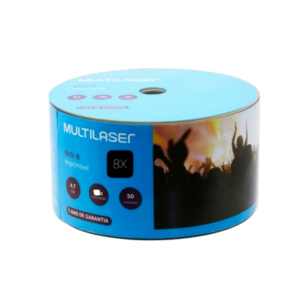 300 DVD-R PRINTABLE Multilaser 4.7GB 120 MINUTOS 8X ORIGINAL | Shopee Brasil