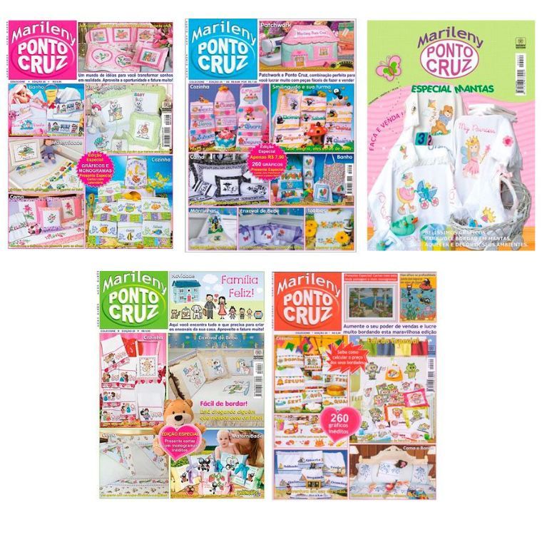 Marileny Ponto Cruz Kit Com 5 Revistas Diferentes kit 5(novo) | Shopee ...