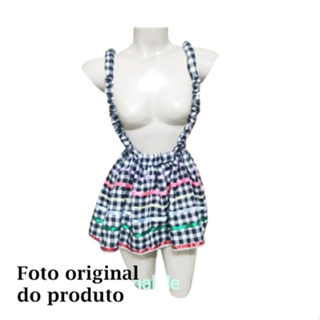 Saia Avental Vestido Festa Junina Suspensórios ARRAIÁ festa junina quadrilha lindas estampas ...
