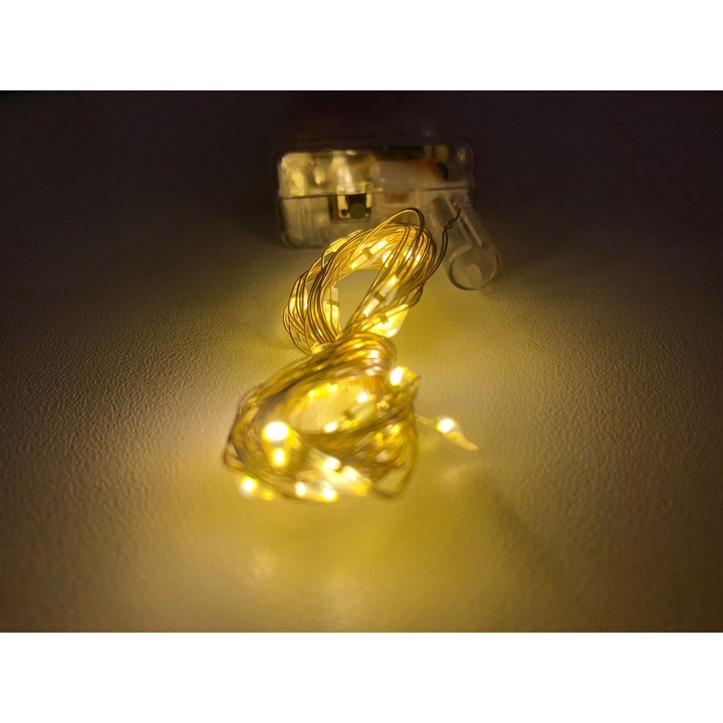 Fio de led fio fada 3m 30 leds AMARELO a pilha para festas e datas ...