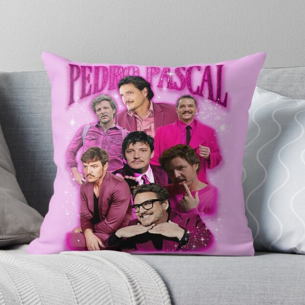 Almofada Pedro Pascal Mando Joel The last of us cor rosa memes | Shopee ...