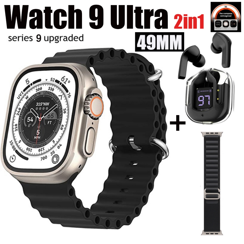 Smartwatch 9 Ultra 2 max 2in1 Relógio inteligente Series 9 Bússola 2.08 ...