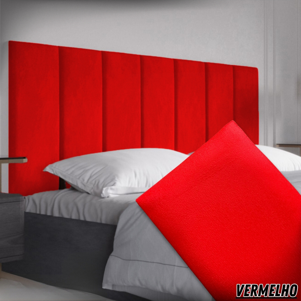 Cabeceira Completa Modulada Adesiva Estofada de Cama Box Solteiro Casal ...