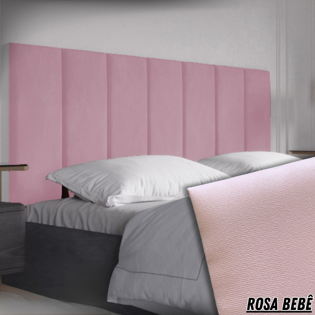Cabeceira Completa Modulada Adesiva Estofada de Cama Box Solteiro Casal ...