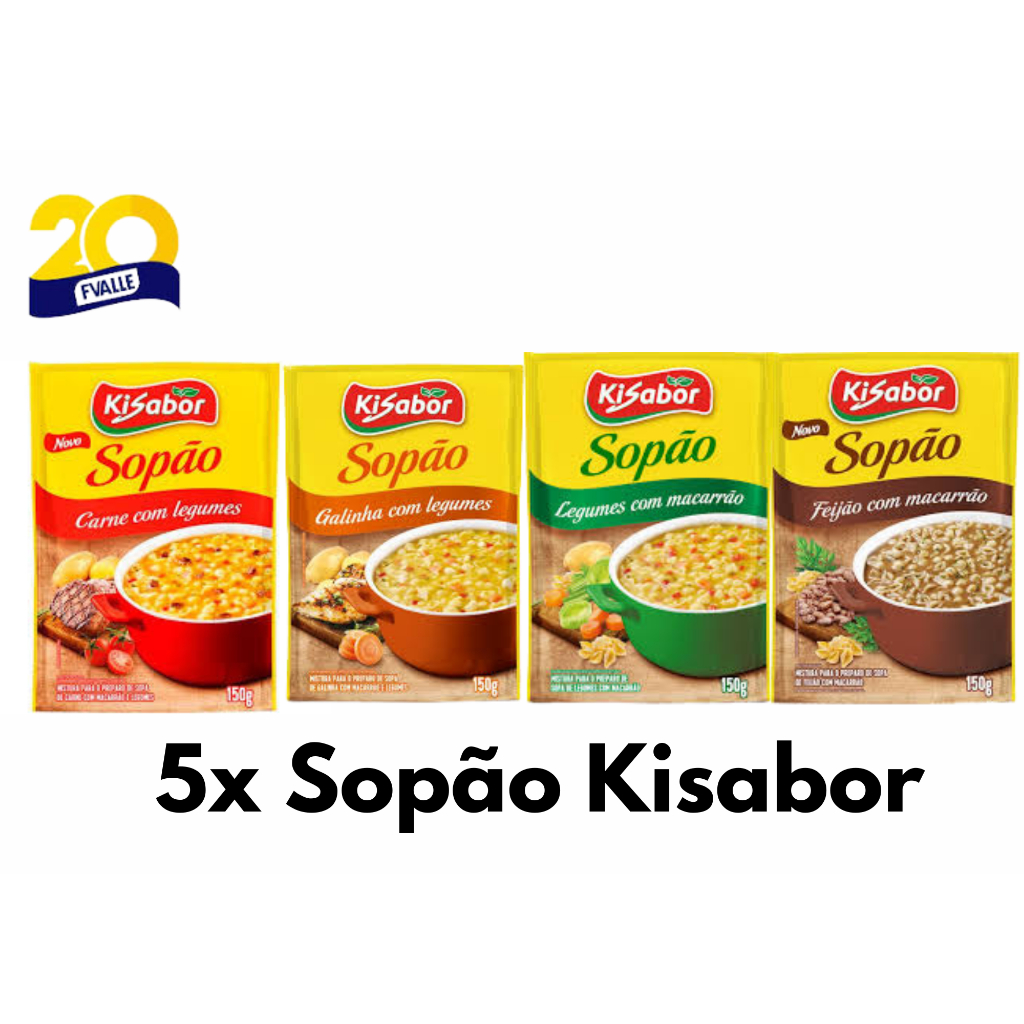 Kit com 5 Sopão Kisabor 150g | Shopee Brasil