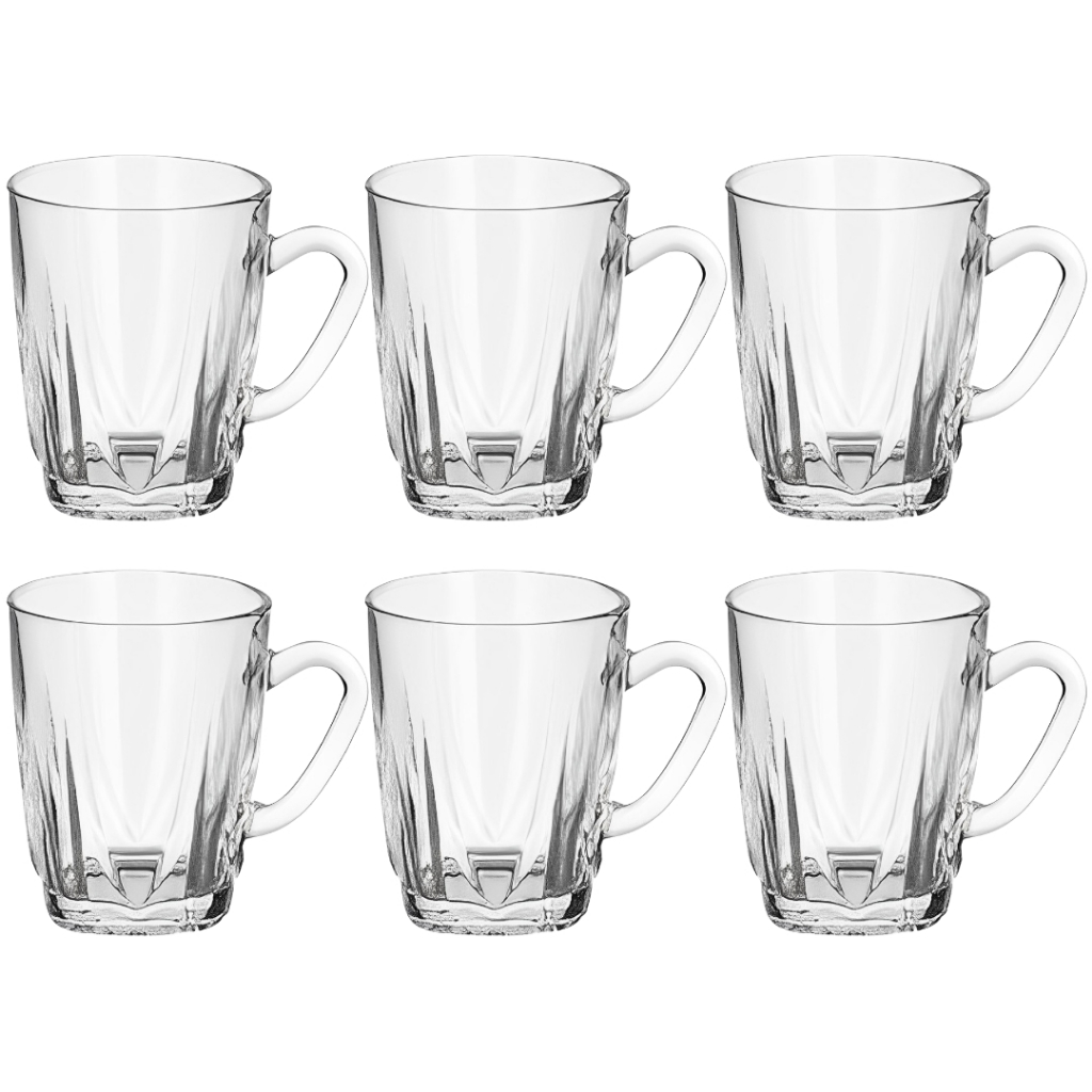 Jogo com 6 xicaras de vidro transparente 240ml(SEM PIRES) Perfeita Para Café e chá | Shopee Brasil
