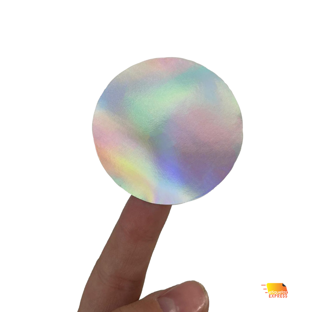 Etiqueta Adesiva Redonda 50mm Metalizada Holográfica Embalagem de ...