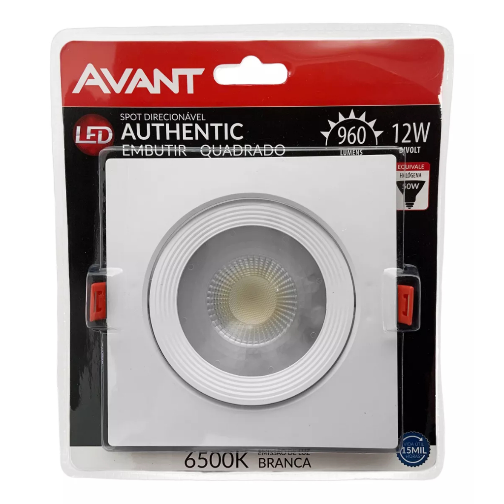 Spot Led Embutir Quadrado 12w Direcionável Bivolt Avant | Shopee Brasil