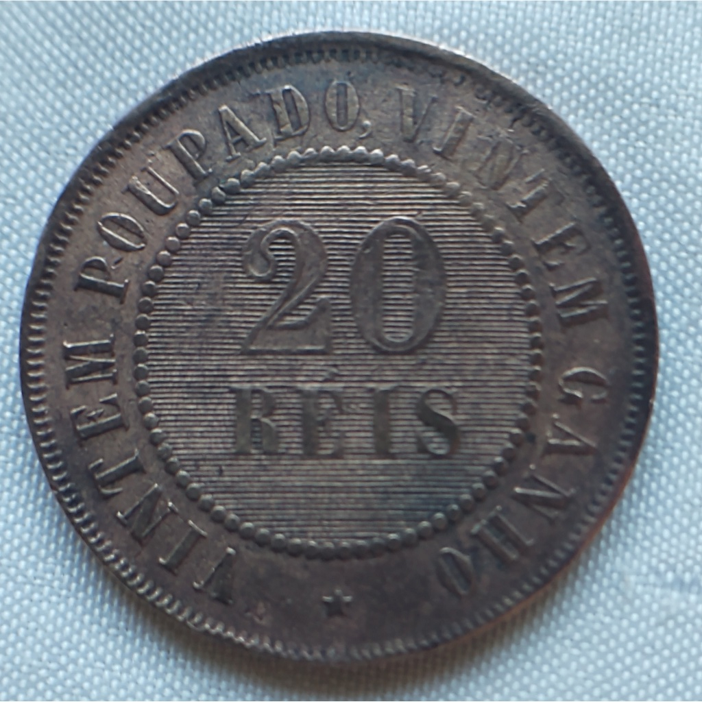 Moeda Antiga De 20 Réis - 1910 - Vintem Poupado Vintem Ganho | Shopee ...