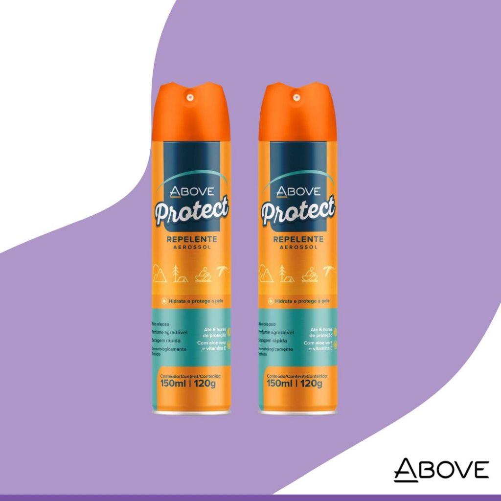 kit 2 Repelente de Insetos Above Protect Aerossol 150ml | Shopee Brasil